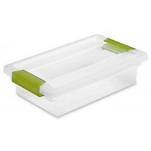 Set of 2 Small Clip Boxes (Clear) (2.75"H x 11"W x 6.625"D)