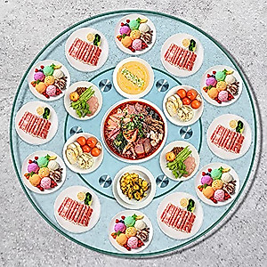 CIMOO Tempered Glass Lazy Susan Turntable Dining Table Transparent Round Turntable Tabletop Rotating Serving Tray-60cm/23.6in