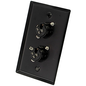 Seismic Audio - Pair of Black Stainless Steel Wall Plates - Dual XLR Female Connectors