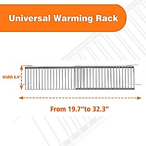 Utheer Universal Grill Warming Rack for Nexgrill 720-0830H 720-0888 720-0958B 720-0882A 720-0896 720-0830X 720-0888N 720-0925P Stainless Steel Adjustable Rack for Nexgrill Gas Grill Replacements
