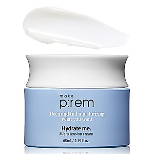 MAKEPREM Hydrate Me Micro Tension Cream Moisturizing Water Cream Hydrate Smooth No-Sticky - Dry Extra-Dry Sensitive Oily Aging Acne-prone Skin Hyaluronic Acid Raspberry 2.19 Fl Oz Korean Skincare.