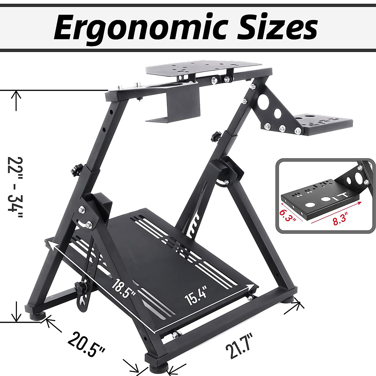 Minneer Youth X PRO Racing Wheel Stand Height Adjustable with Shifter Upgrade fit for Logitech G25,G27,G29,G920,G923Thrustmaster TMX, Gaming Steering Simulator Cockpit Wheel and Pedals Not Included
