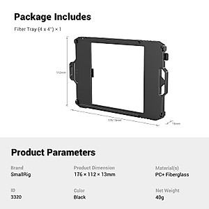 SmallRig Filter Tray (4 x 4) for SmallRig Mini Matte Box, Compatible with 4 x 4 Plug-in Filters - 3320