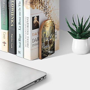 Two Deer Autumn River Book Ends Decorative Wood Bookends for Shelves Kids Room Desk Home Office Book Stoppers for Magazines,Books, DVDs, 1 Pair/2 Pieces(5x3.1 in)