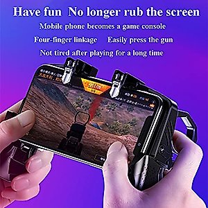 Mobile Trigger Controller Joystick, Metal Control Bar Game Controller,Upgrade Version Gaming Keys Buttons for Phone Game (Black)