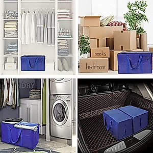 BOCAR Oversized Home Moving Bags Heavy Duty Extra Large Storage Bags for Clothes with Zippers Carrying Handles, Space Saving Alternative to Moving Box Packing Moving Supplies (MB-001-Blue-3)