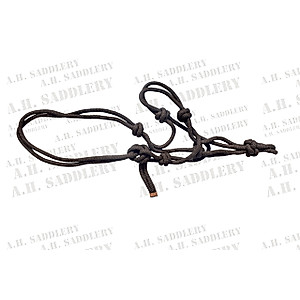 Blue Lake Durable Nylon Rope Halter with Four Knot with Copper Tip for Equine Training and Handling