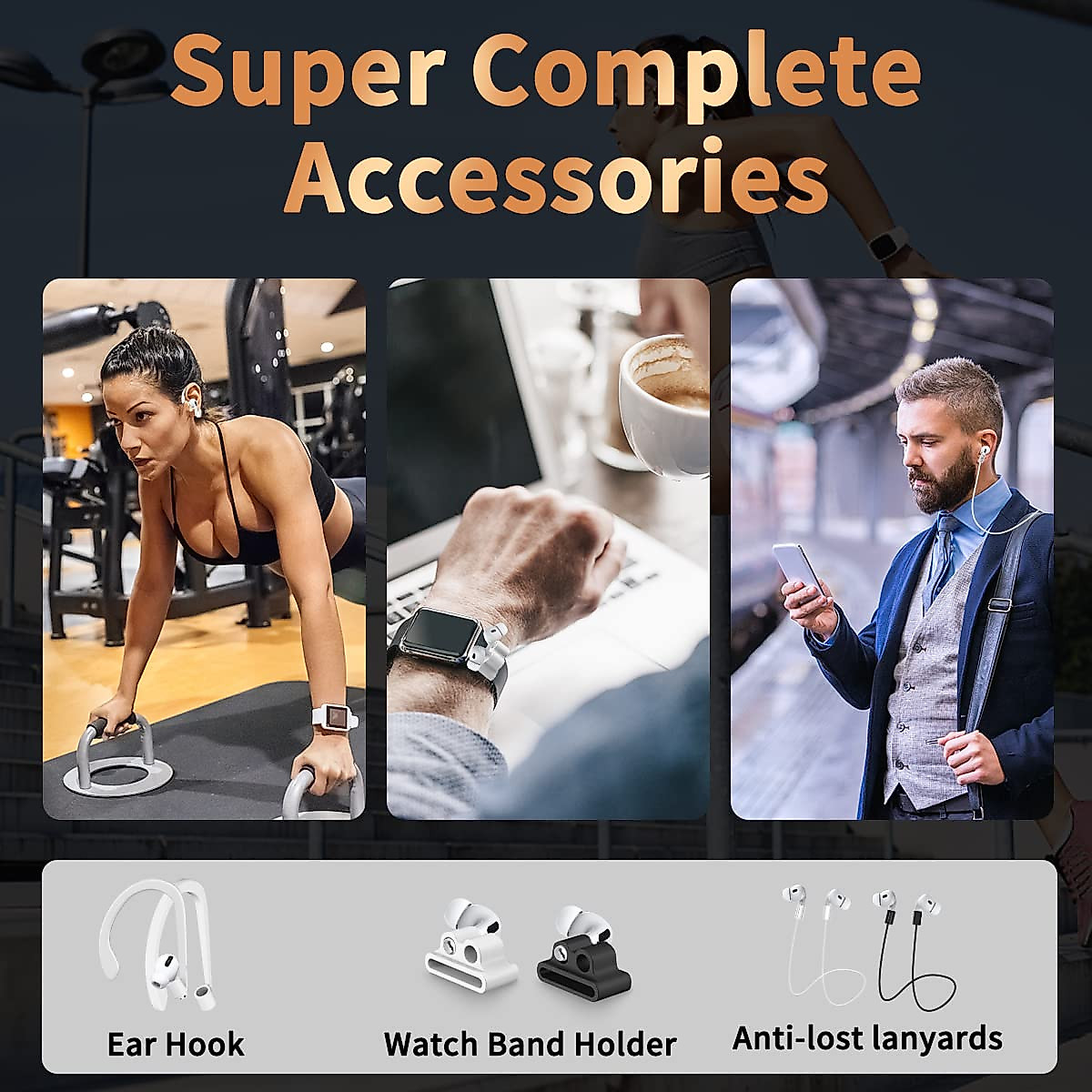 YIPINJIA AirPods Pro 2 Case, [10 in 1]AirPods Pro 2nd Generation 2022 Accessories Set Kit, Soft Silicone Shockproof Protective Cover with Different Earbuds Accessories for New Apple Airpods Pro-Purple