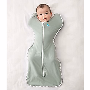 Love to Dream Swaddle UP Self-Soothing Sleep Sack 8-13 lbs., Lightweight Spring Swaddle for Dramatically Better Sleep, Snug Fit Calms Startle Reflex, 0.2TOG, Olive, Small