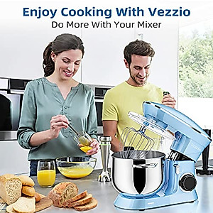 9.5 Qt Stand Mixer, 10-Speed Tilt-Head Food Mixer, Vezzio 660W Kitchen Electric Mixer with Stainless Steel Bowl, Dishwasher-Safe Attachments for Most Home Cooks (Blue)