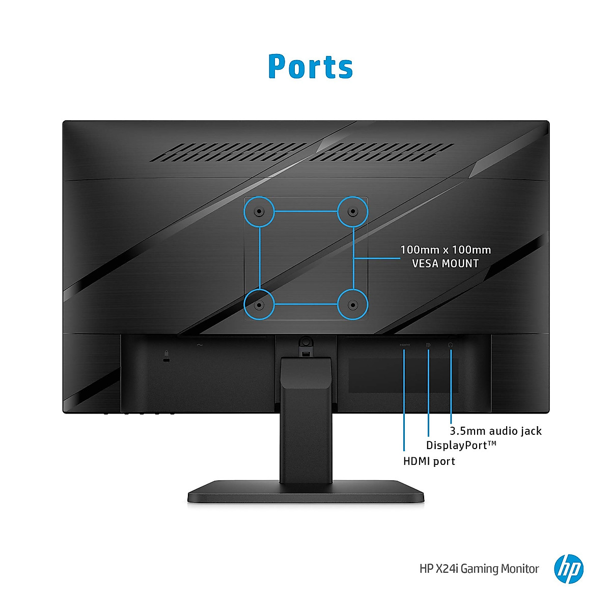 HP 24-inch Full HD IPS Gaming Monitor with Tilt Adjustment and AMD FreeSync Premium Technology (X24i, Black)