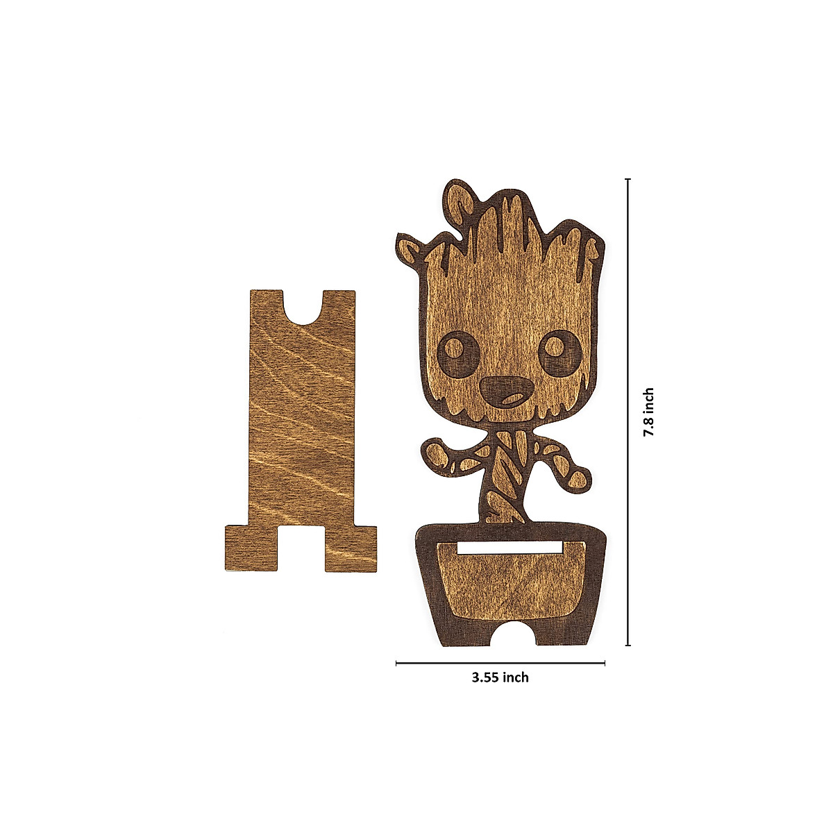 Wood Cute Cell Phone Stand, Compatible with iPhone 12 11 Pro XS Max XR 8 7 6S Plus, Samsung S20+ Note10, Phone Stand, Wood Phone Holder Stand, Wooden phone stand for desk, charging stand… (Wood)