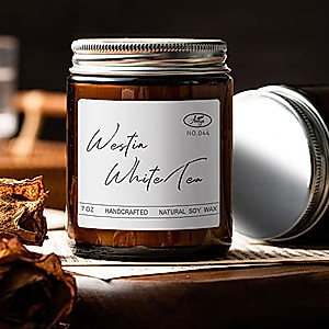 Westin White Tea Strong Scented Candles, Organic Soy Candle for Home Scented, Hand-Poured Jar Candle, Gifts for Women|Men|Families|Friend|Colleague, as Birthday|Holiday|Relaxation Gifts (7oz)