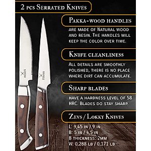 Kitchen Easter Gifts - Steak Knife Set - Unique Present in Wooden Gift Box - Gift Idea for Men Women Wife Husband Dad Mom Adults – Wooden Handles Knives - Gifts for Birthday Anniversary Wedding