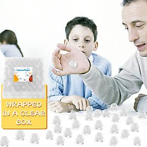 FUTUREPLUSX Clear Glass Marbles, 1LB Round Marble Beads Transparent Vase Fillers Decorative Glass Gem Pebbles for Decoration Collectibles Marble Games