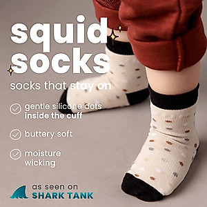 squid socks Viscose from Bamboo Socks | 0-6M, 6-12M, 12-24M, & 2T-3T | Socks that Stay On | As Seen on Shark Tank | Carey