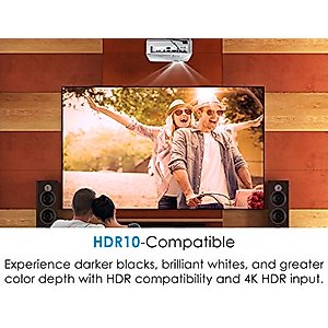 Optoma HD39HDR High Brightness HDR Home Theater Projector | 120Hz Refresh Rate | 4000 lumens | Fast 8.4ms Response time with 120Hz | Easy Setup with 1.3X Zoom | 4K Input | Quiet Operation 26dB