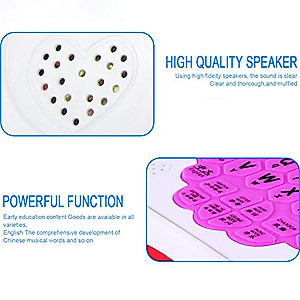 Gigicloud Electronic Learning Board,Multifunction Language Learning Machine Kids Laptop Toy Early Educational Computer Tablet Reading Machine for Helping Toddlers Learn Letters and Numbers