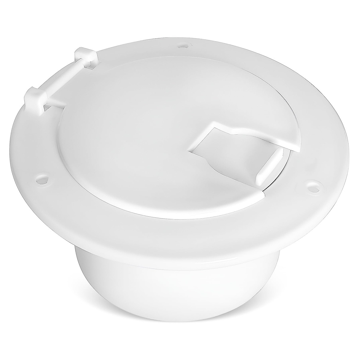 Porscan RV 5 Inch Round Electric Cable Hatch for 30 and 50 Amp Cords, RV Power Cord Cable Hatch Cover Compatible with Coleman Jayco Pop-Up Camper Travel Tent Trailer Motorhome (White)