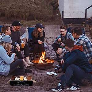 S’mores Station Wooden Box S’mores Bar Carrier with Durable Handles Smores Caddy with Marshmallow Sticks, Farmhouse Decor, Rustic Smores Kit - Great for Parties, Entertaining, Camping (Black)