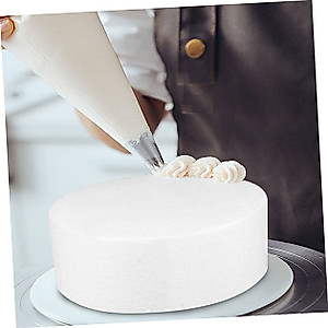 Ciieeo 5pcs Foam Disc Polystyrene Cake Dummies Foam Cake Model Foams Cake Tray Arts and Crafts for Kids Cake Making Training Supplies Foam Decorative Items Manual White Child