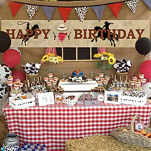 Labakita Lager Western Cowboy Happy Birthday Banner, Cowboy Theme Birthday Banner, Western Cowboy Birthday Party Decorations for Boy/Men