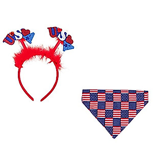 ABOOFAN 4th of July 4th of July pet Headband Holiday Dog Bandana Patriotic pet Costume Pet Costume Anmerican