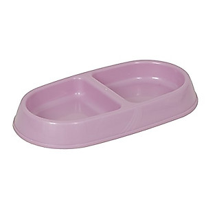 Petmate 290346 Designer Small Double Dinner Asst Colors For Pets, 7-Ounce