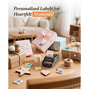 NIIMBOT B21 Inkless Label Maker, Portable Thermal Label Printer for Clothing, Address, Business, Compatible with iOS & Android, with 1 Pack 1.96x1.18 inch White Label, Black