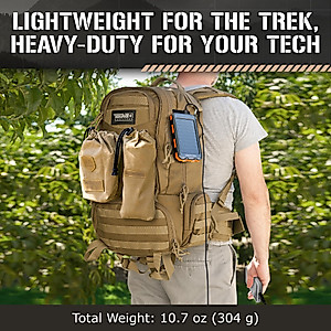 TACAMO® Solar Power Bank Portable Charger - IP67 Waterproof and Dustproof - TSA Compliant - for Backpacking and Camping - Dual USB Port, Fast Charging Battery Pack with 3-Mode Emergency Flashlight