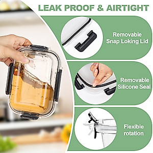 Skroam 12 Pack Glass Food Storage Containers with Lids, Meal Prep, Pantry Kitchen Storage Containers for Lunch, Leak Proof, Airtight Glass Lunch Bento Boxes for Microwave, Oven, Freezer and Dishwasher