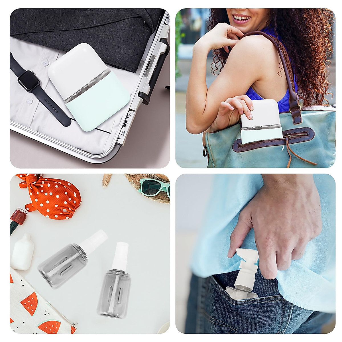 Songaa Travel Bottles For Toiletries - Travel Shampoo and Conditioner Bottles For Toiletries, 3 In 1 Toiletry Bottle Travel Containers, Travel Size Toiletry Bottle Pump Liquid Holder For Travel - Blue