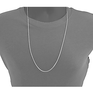 Nuragold 10k White Gold 2mm Franco Chain Box Square Wheat Pendant Necklace, Mens Womens Jewelry 16" 18" 20" 22" 24" 26"