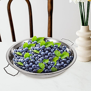 Luxshiny 2PCS Stainless Steel Roasting Pan, Pizza Cake Baking Tray Round Roaster Pan Stainless Steel Drip Pan for Turkey Baking,Roast Chicken