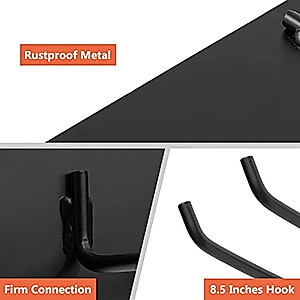 Goplus Garden Tool Organizer, Wall-Mounted Garage Tool Storage Rack with 8 Hooks, 36 Inch Yard Lawn Tool Hanger, Heavy Duty Metal Utility Rack for Shovel, Broom, Rake, Mop, Max Load 330 LBS