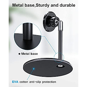EWA Magnetic Phone Stand, 360°Rotation Adjustable Cell Phone Stand for Desk/Nightstand/Office, Hands-Free Metal Magnetic Phone Holder Stand, Compatible with iPhone 15/14/13/12 Magsafe Case, Black
