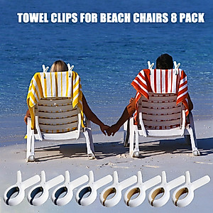 Beach Towel Clips Heavy Duty, Towel Clip for Beach Sun Loungers Pool Chairs Cruise, Large Clothes Pins Windproof Laundry Hanging Pegs Outdoor
