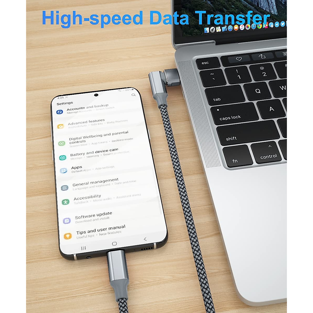 Elebase USB C to C 100W Charging Cable 10FT with USB-A Adapter,Type-C PD Fast Charger Cord for Car iPhone 16 15 Pro Max Plus,Airpods 4th,MacBook Mac,iPad 10 10th Air 4 5 6,Galaxy S24 S23,Right-Angled