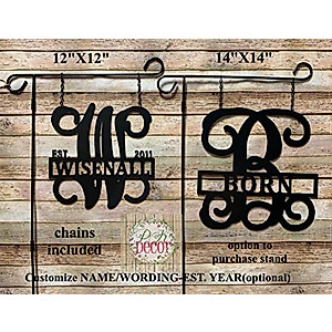 PK Décor Personalized Garden Flag for Outside - Decorative Welcome Last Name Personalized Metal ACM Yard Sign - 14 inch - Customized All Seasons Family Established Garden Flag Stand Option