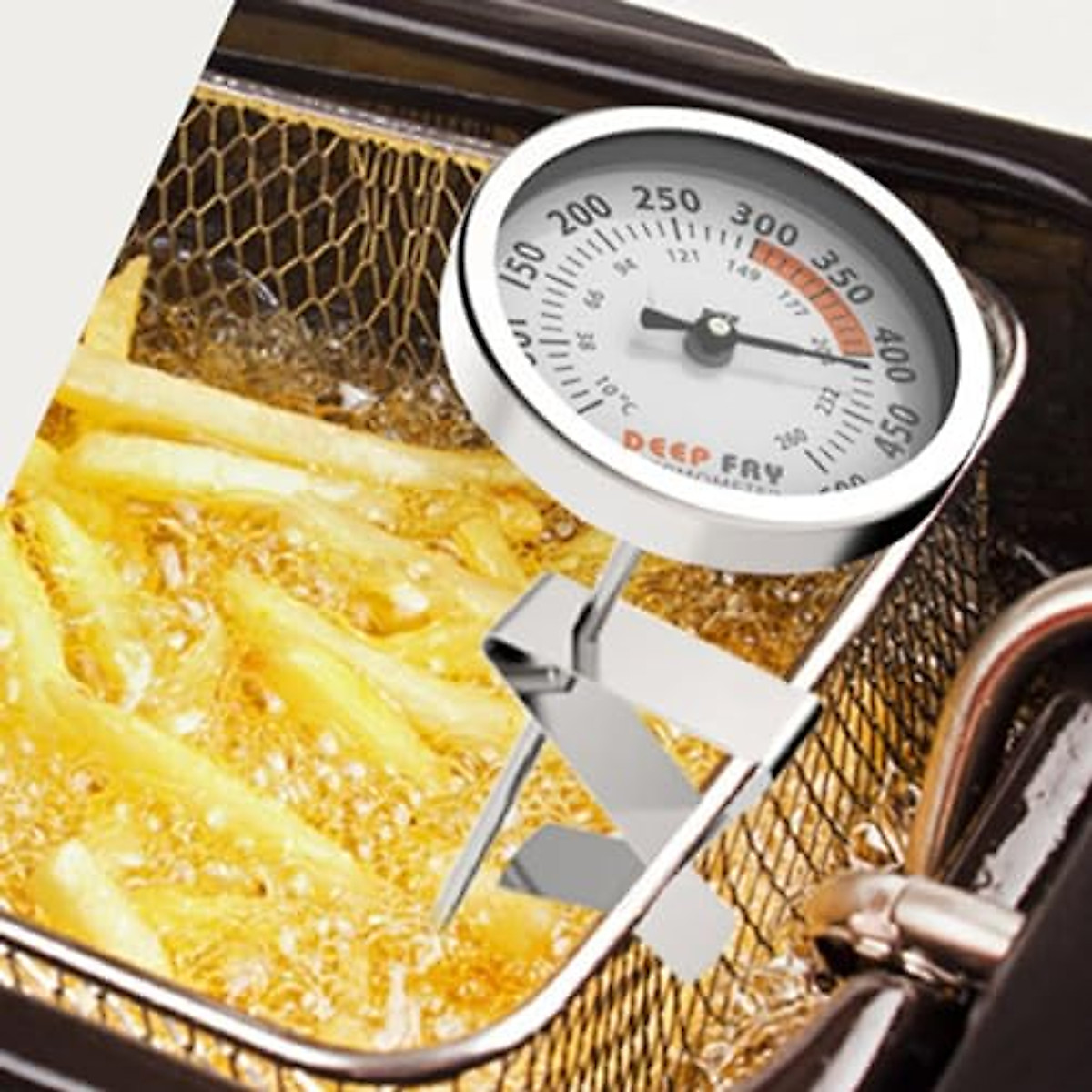CAZSTYK Kitchen with Clip Probe Dial Type Deep Fry Oil Temperature Gauge