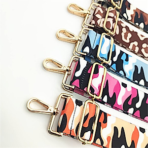 Beacone Purse Strap Replacement Wide Shoulder Strap Adjustable Crossbody Handbag Purse Strap Belt (Cow Pattern-Blue)