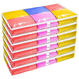 6 Pieces Clear Zippered Storage Bags Underbed Containers 70L Clothes Sweater Sheet Bags Wrapping Paper Bags PVC Transparent Toy Closet Drawer with Handles for Linen Bedding Comforters Blanket Pillow