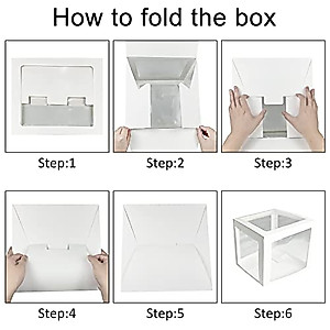 4 PCS Baby Boxes with Letters for Baby Shower Clear Baby Shower Block Boxes Transparent Balloon Boxes for Baby Shower Baby Birthday Gender Reveal Decorations(White)