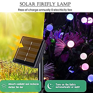 Upgraded Solar Garden Lights, 4 Pack Solar Powered Firefly Lights Outdoor Waterproof, Multicolor Solar Swaying Light for Outdoor Yard Patio Walkway Decor