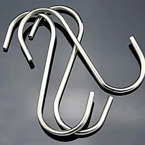 10 Pack S Shaped Hooks Gardening Tools 5.5 inch Heavy-Duty Stainless Steel Hooks Hanging Hanger Bearing Up to 30 KG, Plants, Kitchen Pots and Pans,Shower Curtain -Large Size