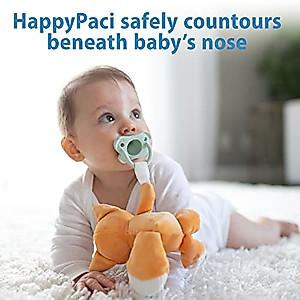 Dr. Brown's Baby Lovey Pacifier & Teether Holder, Dragon with Ecru HappyPaci, 100% Silicone, 0-6m