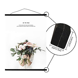 Miaowater Magnetic Poster Frame Hanger,12x16 12x18 12x20 12x24 Light Wood Wooden Magnet Frames Hangers for Photo Picture Art Canvas Print Artwork Wall Hanging Black 12''