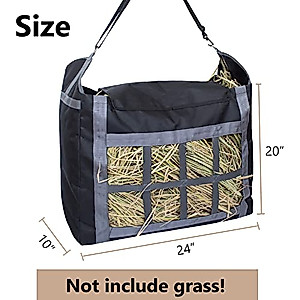 Slow Feeder Hay Bag - Hay Storage Net for Horse Donkey Goat, Adjustable, Super Tough to Reduces Waste (2 PCS)