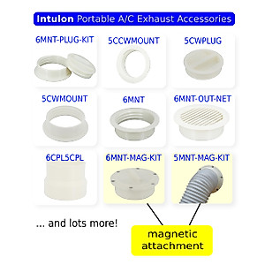Intulon 6-inch Tube Portable AC Air Conditioner Exhaust Counter-Clockwise Thread Flange Wall Mount and Plug Bundle - 6CCWMOUNT and 6CCWPLUG (HVAC Cooling)