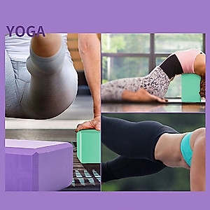 Dofover Set of 2 Yoga Blocks EVA Foam Exercise Bricks Provides Stability Balance and Support Improve Strength - 9 x 6x 3 inches (Orange)